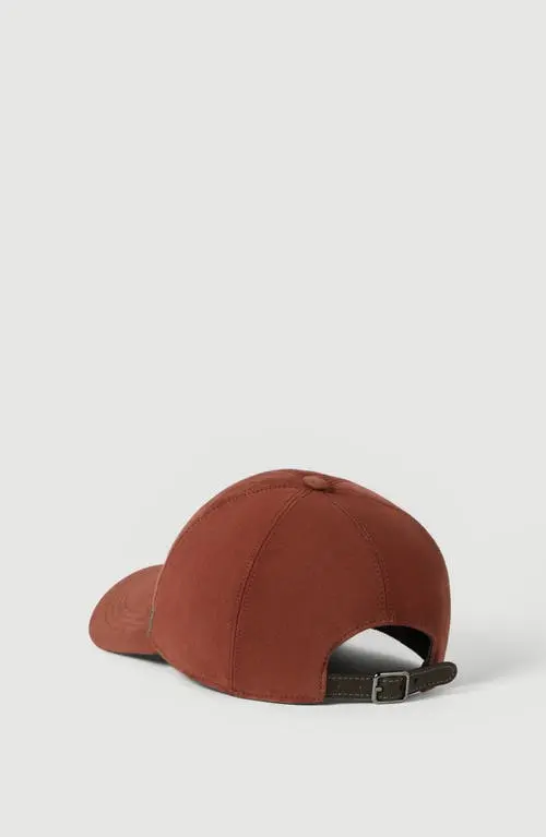Brunello Cucinelli Baseball Cap With Monili - Firebrick