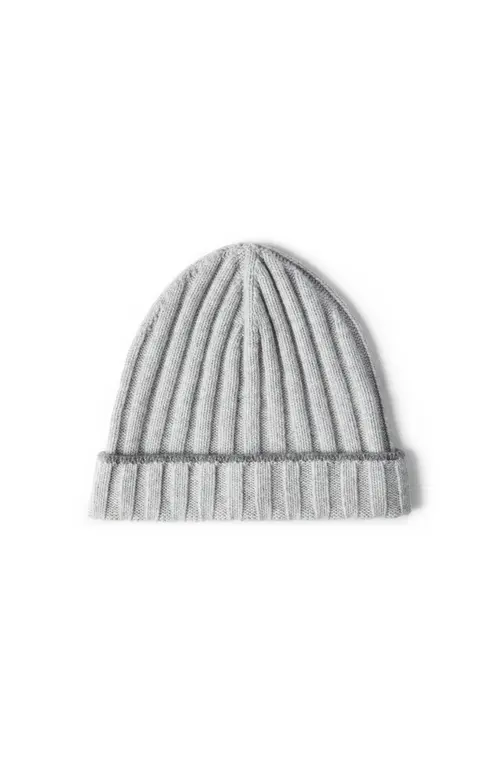 Brunello Cucinelli Cashmere Rib Knit Beanie - Dark Grey