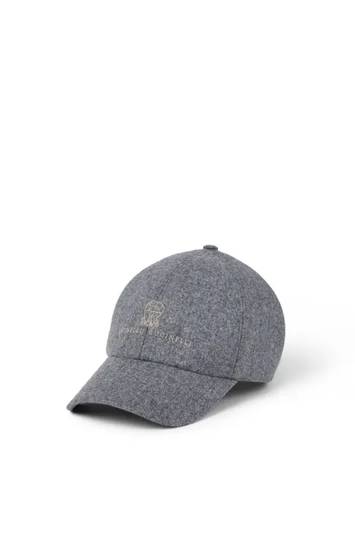 Brunello Cucinelli Wool Flannel Baseball Cap - Medium Grey