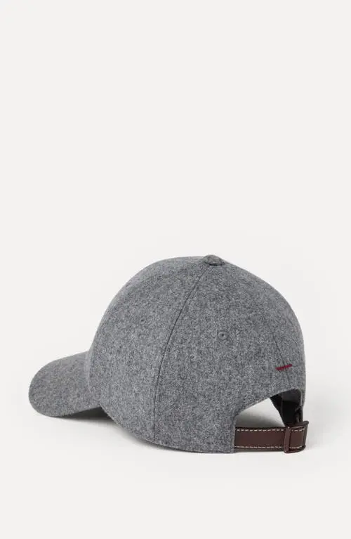 Brunello Cucinelli Wool Flannel Baseball Cap - Medium Grey
