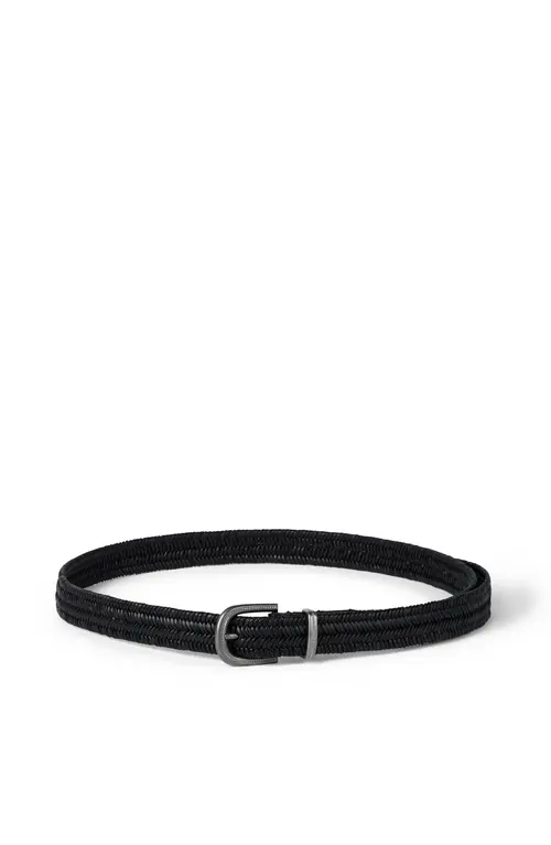 Brunello Cucinelli Braided Leather Belt - Black