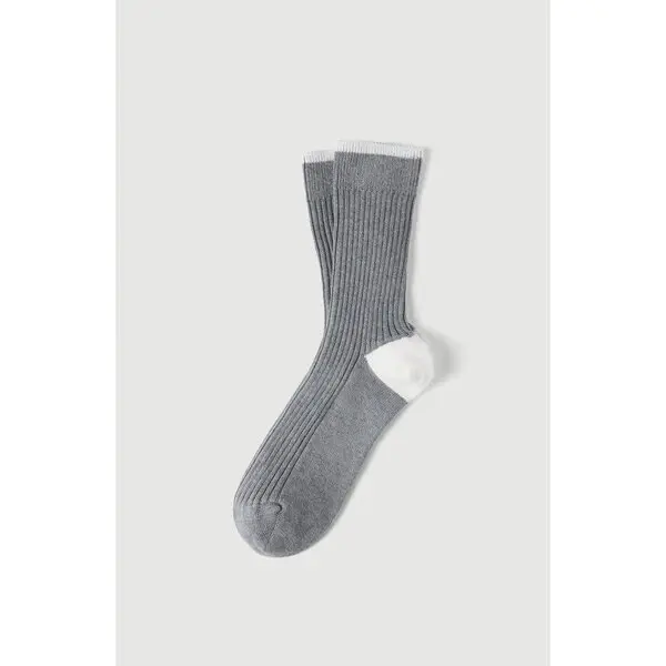 Brunello Cucinelli Cotton Calf Socks - Grey