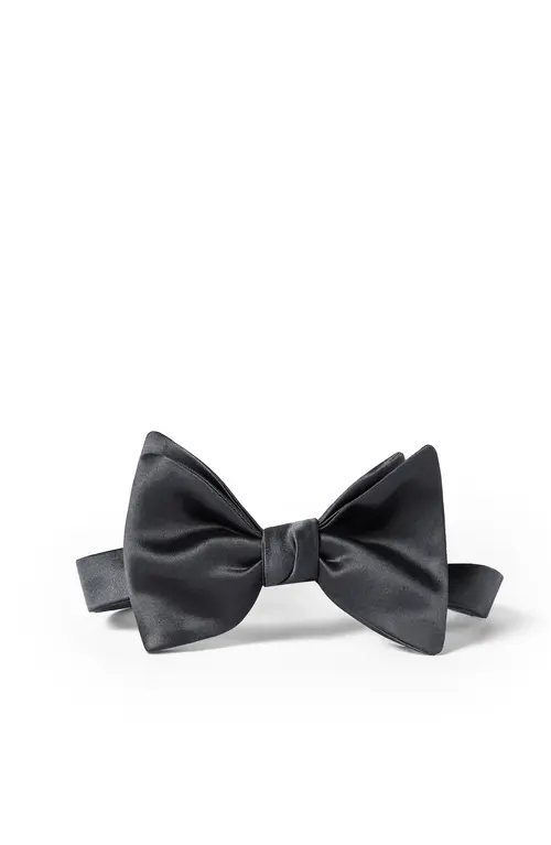 Brunello Cucinelli Cotton And Silk Satin Bow Tie - Anthracite