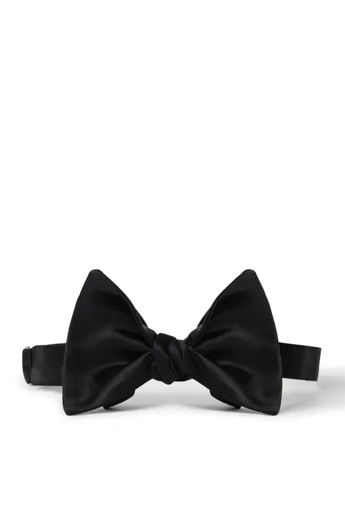 Brunello Cucinelli Cotton And Silk Satin Bow Tie - Black