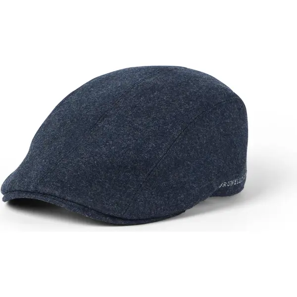 Brunello Cucinelli Virgin Wool Flannel Flat Cap - Night
