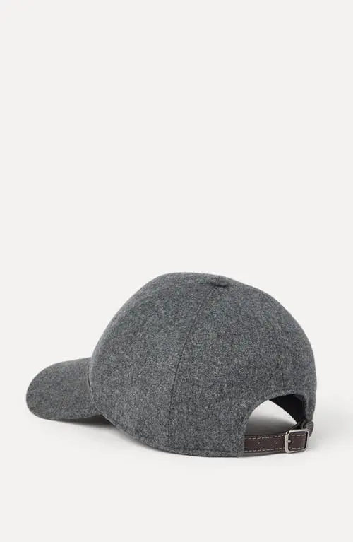 Brunello Cucinelli Baseball Cap With Monili - Dark Grey