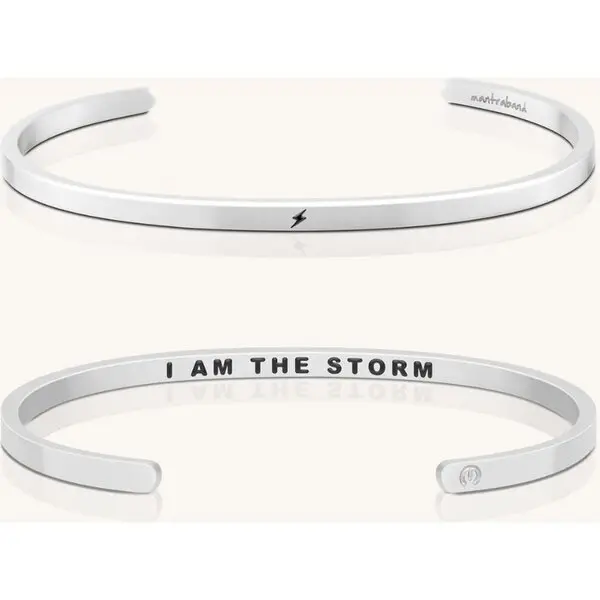 MANTRA I Am The Storm Cuff Bracelet - Inside - Silver