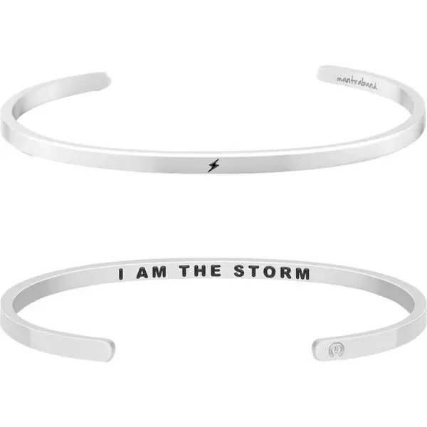 MANTRA I Am The Storm Cuff Bracelet - Inside - Silver