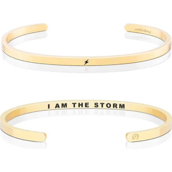 MANTRA I Am The Storm Cuff Bracelet - Inside - Yellow Gold