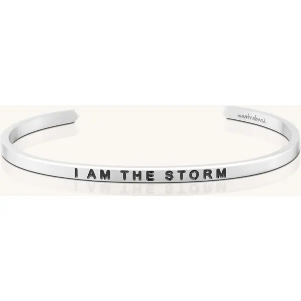 MANTRA I Am The Storm Cuff Bracelet - Outside - Silver