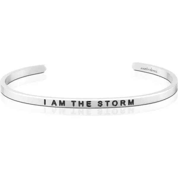 MANTRA I Am The Storm Cuff Bracelet - Outside - Silver