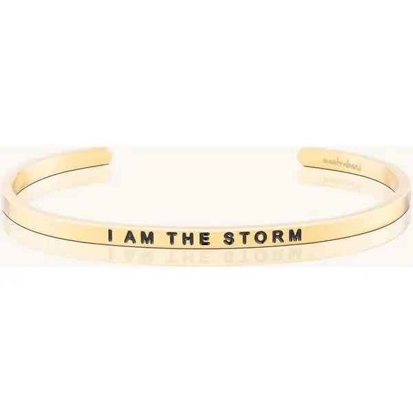 MANTRA I Am The Storm Cuff Bracelet - Outside - Yellow Gold