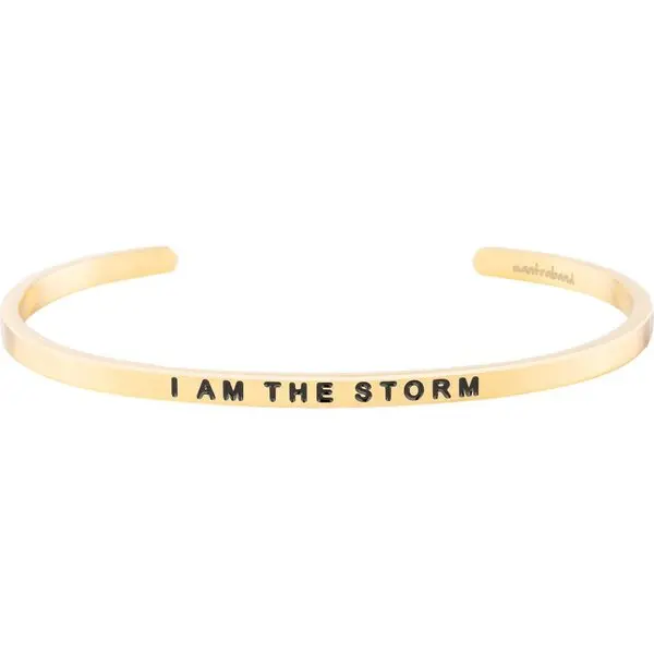 MANTRA I Am The Storm Cuff Bracelet - Outside - Yellow Gold