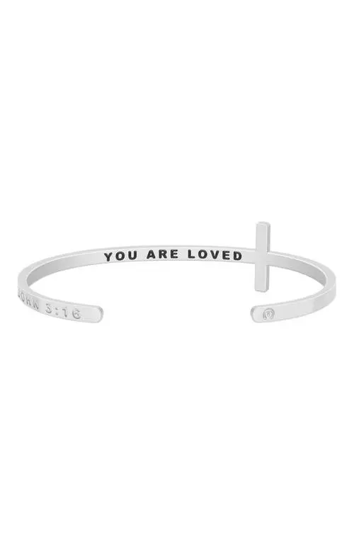 MANTRA Cross Cuff Bracelet - John 3:16 - Silver