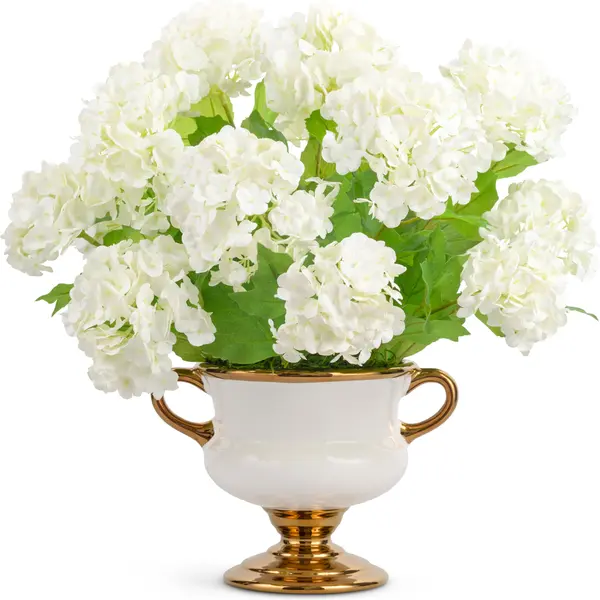 COCOBELLA Lyra Realtouch Ball Hydrangea Arrangement - Snow