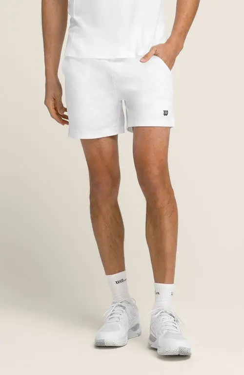 Wilson Tennis Water Repellent Volley Shorts - Bright White