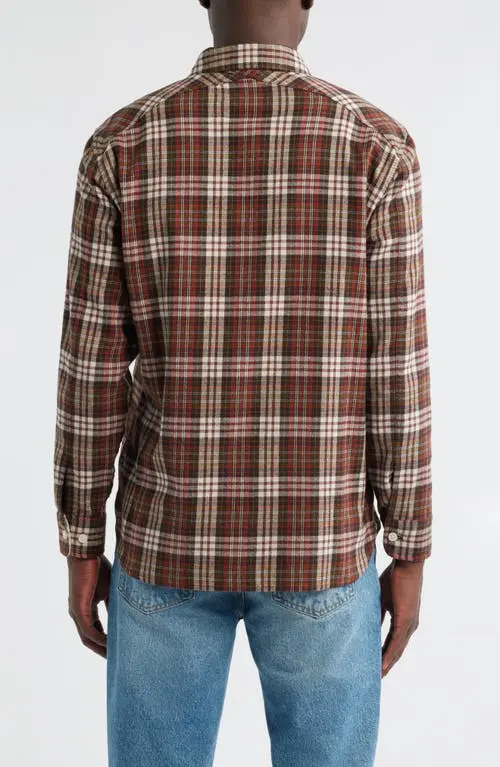 Pendleton Fremont Plaid Flannel Button-up Shirt - Brick/tan Plaid