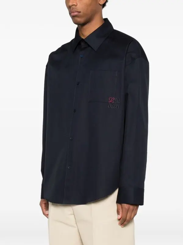 Loewe Anagram Cotton Shirt - Blue