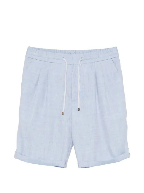 Brunello Cucinelli Linen Blend Shorts - Sky Blue
