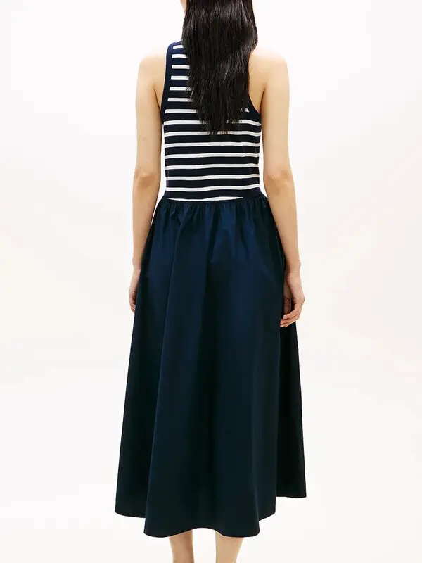 Tommy Hilfiger Sleeveless Dress With Gold Buttons - Blue