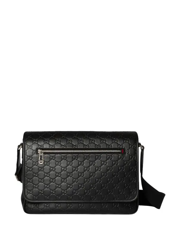 Gucci Gg Embossed Medium Messenger Bag - Black
