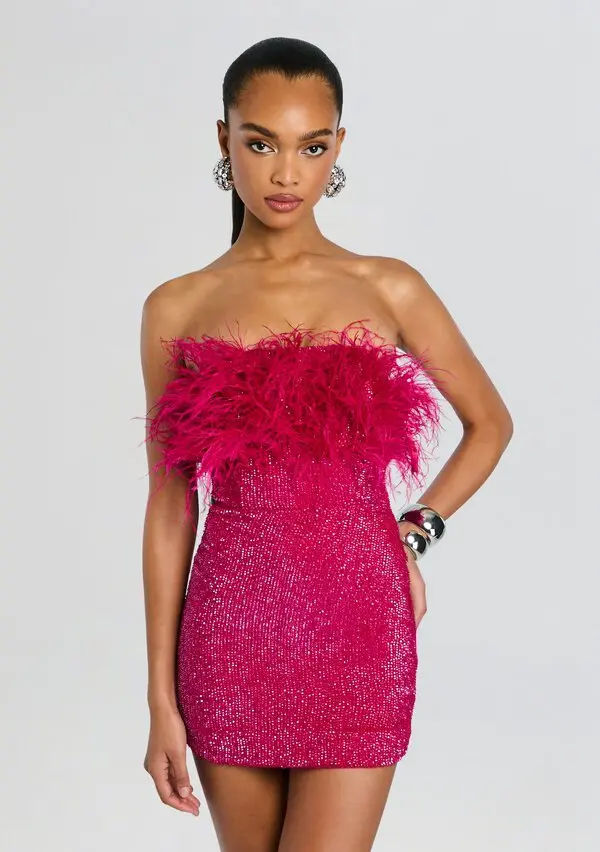 Retrofete Torin Sequin Mini Dress - Fuchsia