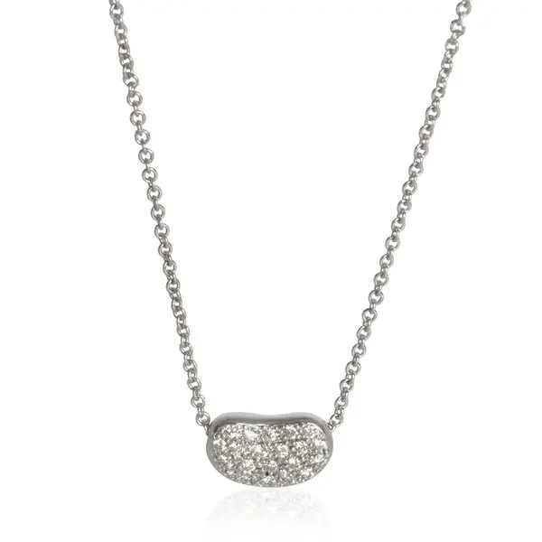 Tiffany & Co. Diamond Elsa Peretti Bean Pendant - Platinum