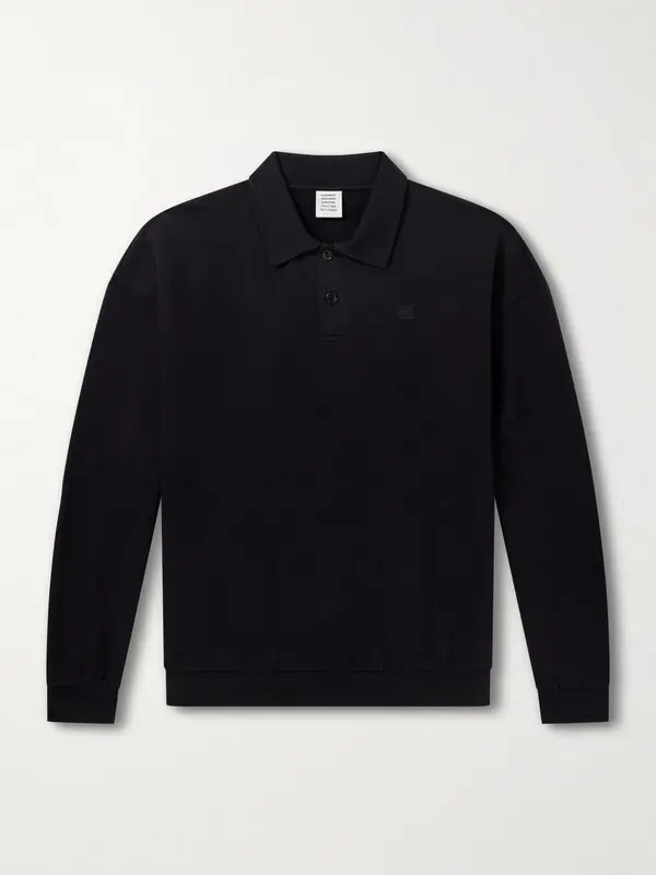 Vetements Logo-embroidered Distressed Cotton-jersey Sweatshirt - Black