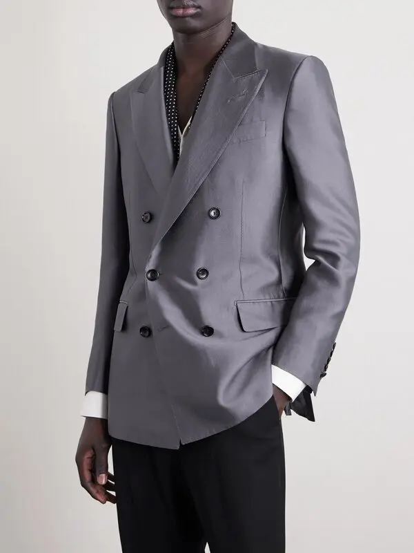 TOM FORD Double-breasted Silk Blazer