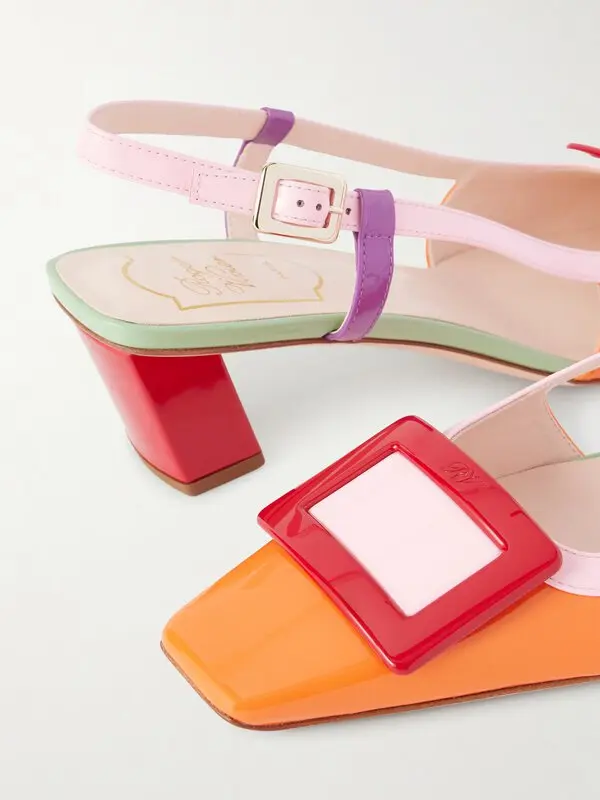 ROGER VIVIER Belle Vivier 45 Patent-leather Slingback Pumps