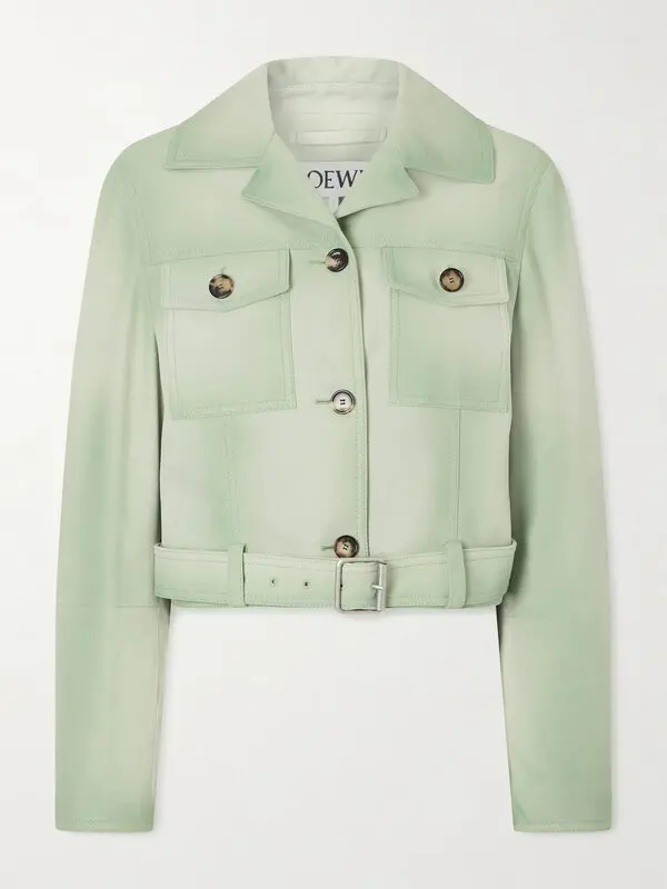 Loewe Tie-dyed Suede Jacket - Green