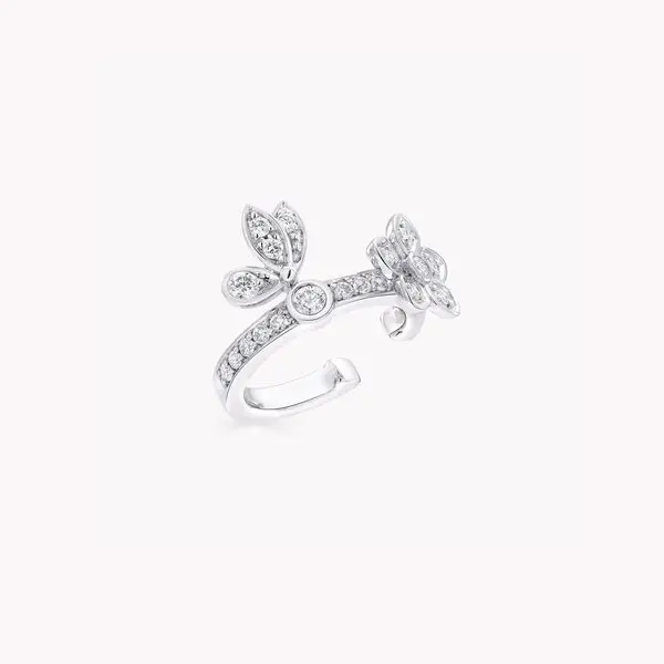 Graff Butterfly And Flower Diamond Ear Cuff - White Gold