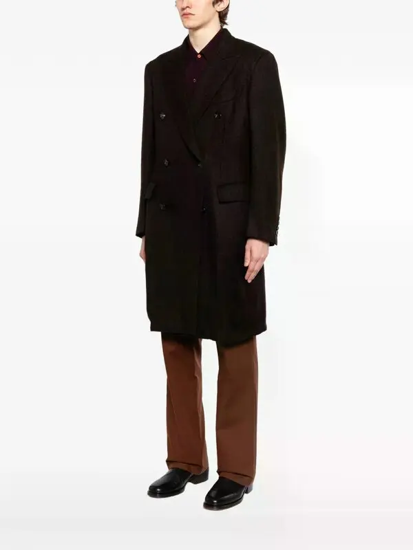 Brioni Spiga Double-breasted Overcoat