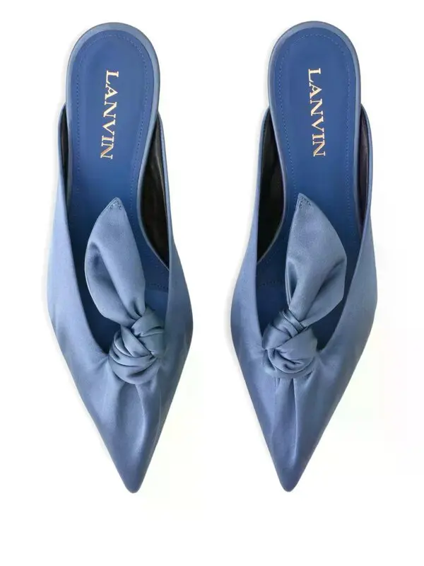 LANVIN Knot Pointed Mules - Blue