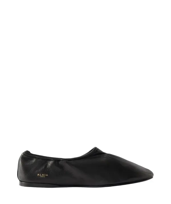 Alaïa Leather Ballerina Flats - Black