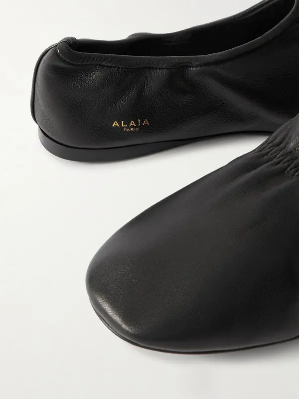 Alaïa Leather Ballerina Flats - Black