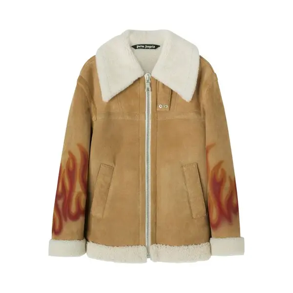 Palm Angels Burning Shearling Jacket