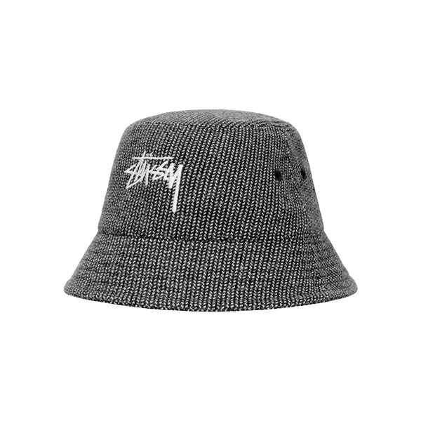 StÜssy Zig Zag Stock Bucket Hat - Black