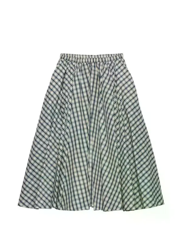 Prada Checked Chambray Skirt - Blue