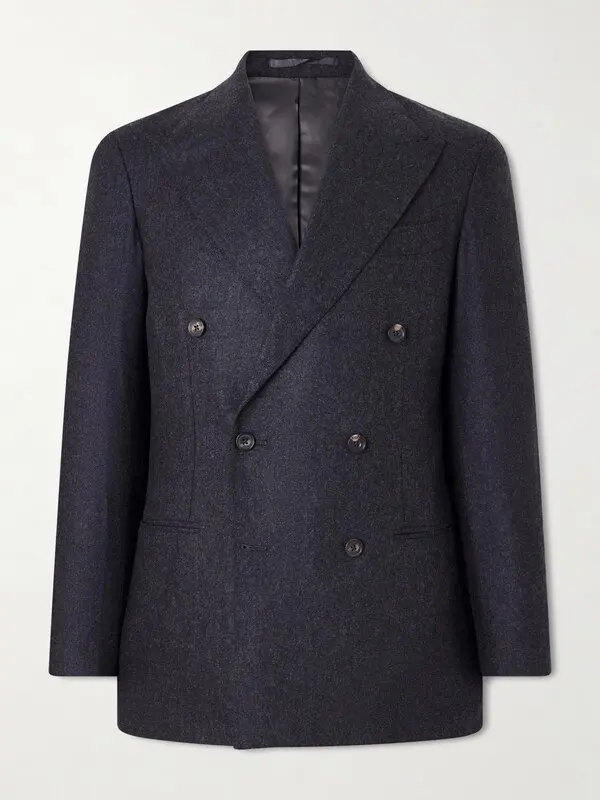 J. MUESER Waverly Double-breasted Virgin Wool Suit Jacket