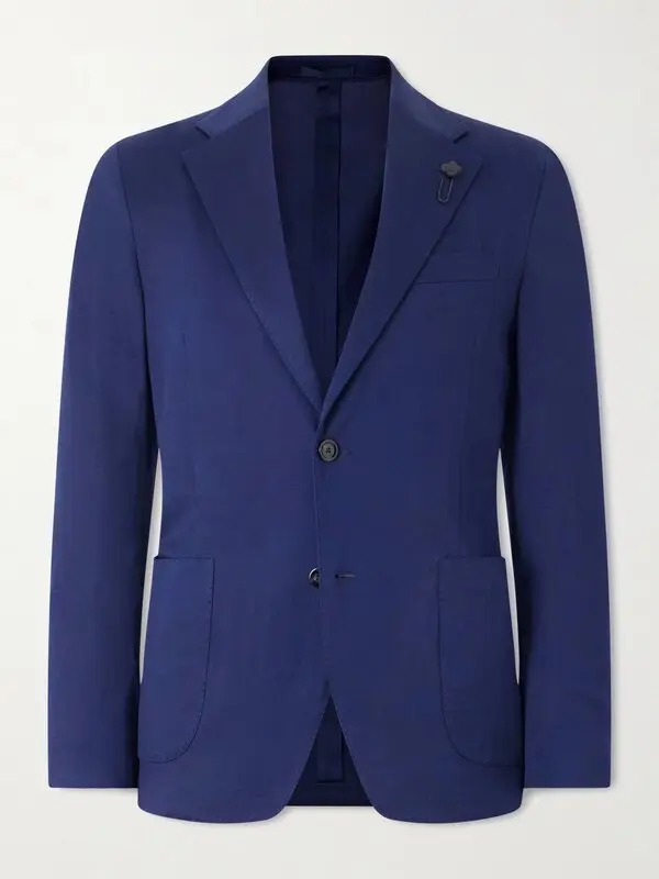 LARDINI Cotton-jersey Blazer - Blue