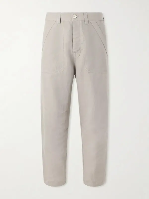Brunello Cucinelli Straight-leg Linen And Cotton-blend Trousers - Gray
