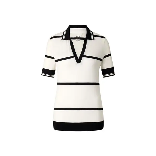 Bogner Jessi Striped Polo Shirt - Off-white/black