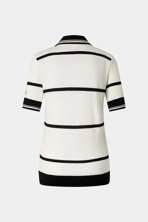 Bogner Jessi Striped Polo Shirt - Off-white/black