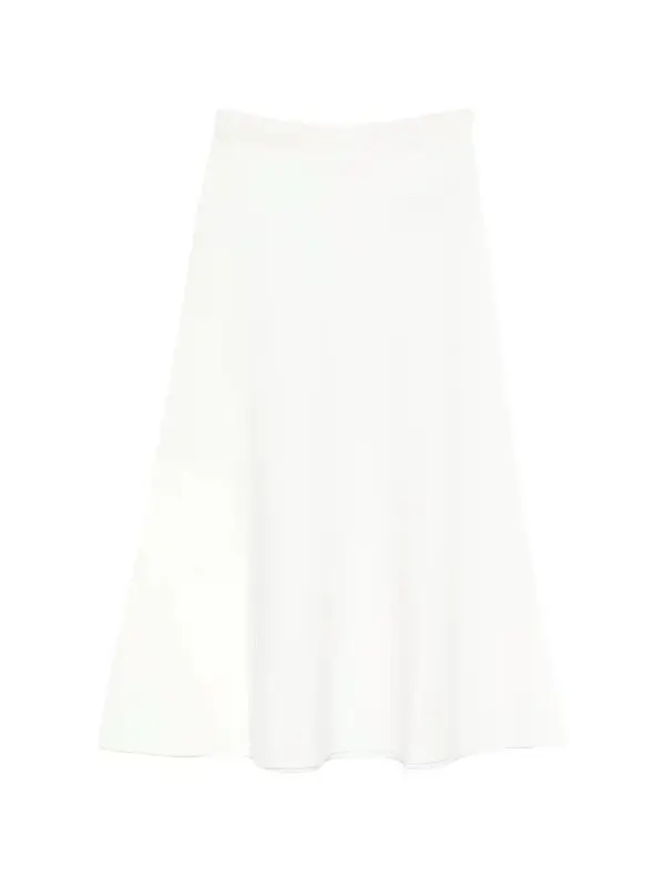 P.a.r.o.s.h Elasticated Waistband Midi Skirt - White