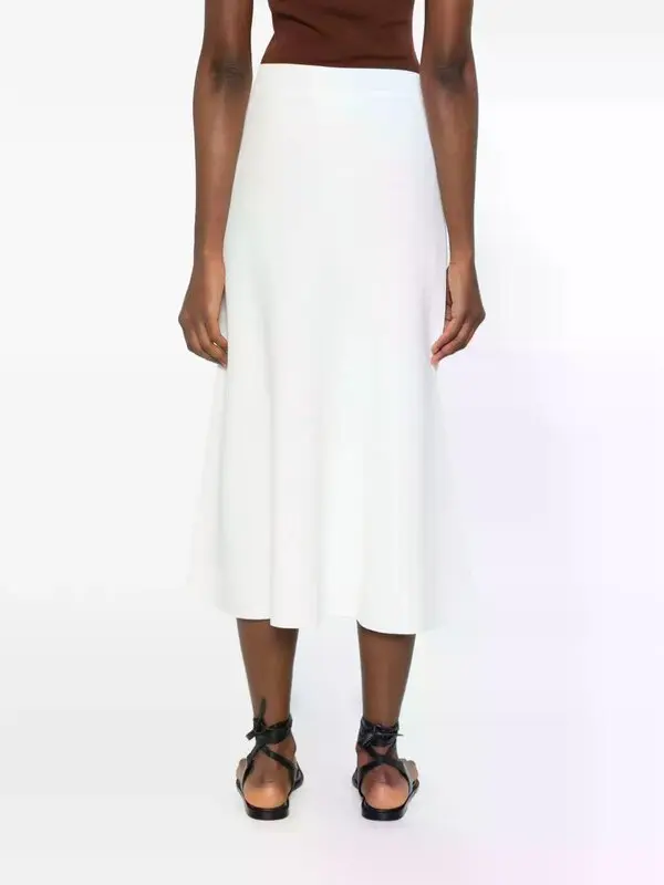 P.a.r.o.s.h Elasticated Waistband Midi Skirt - White