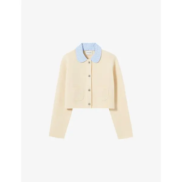Claudie Pierlot Collared Knitted Cardigan - Ecru