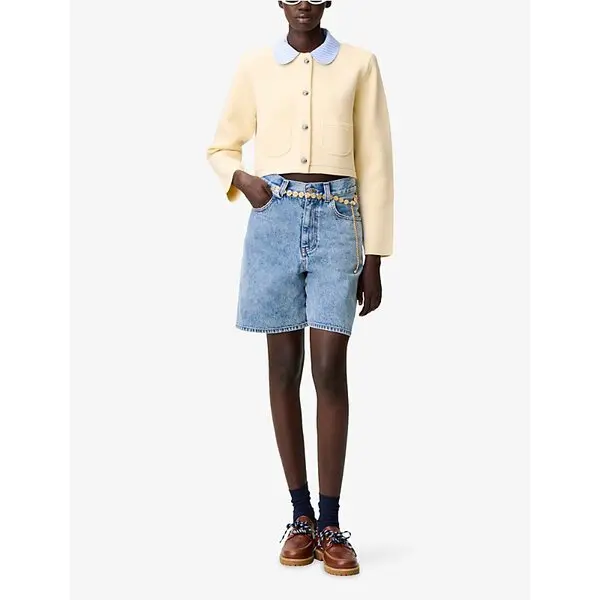 Claudie Pierlot Collared Knitted Cardigan - Ecru