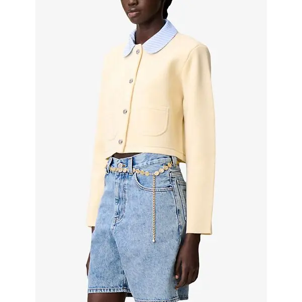 Claudie Pierlot Collared Knitted Cardigan - Ecru