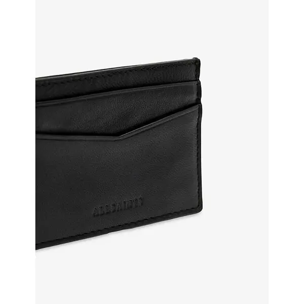 ALLSAINTS Delph Embossed Leather Card Holder - Black